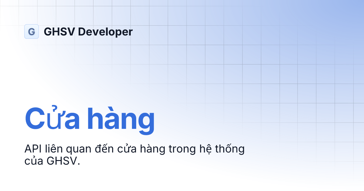 Cửa hàng | GHSV Developer